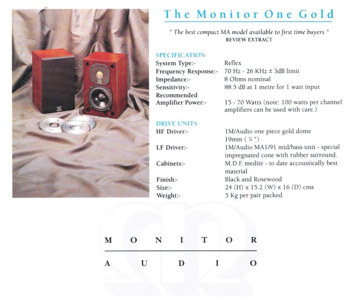 Monitor Audio Monitor 1 “Gold” (Monitor One) 古き善き英国製超小型スピーカーを入手しました ...